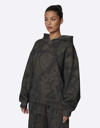 Good For Nothing hoodie oversize en molleton de coton camouflage marron