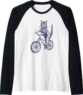 Seembo Katze Radfahren Fahrrad Lustig Biker Niedlich Tier Radfahren Fahrrad Raglan