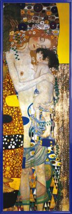 1art1 Gustav Klimt Poster Kunstdruck Bild und Kunststoff-Rahmen - Die DREI Lebensalter Der Frau, Detail (91 x 30cm)