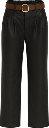 Mississhop 403 Damen Hose aus Kunstleder mit G&uuml;rtel Schwarz