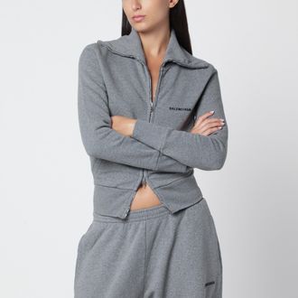 Balenciaga Grey cotton zip-up sweatshirt