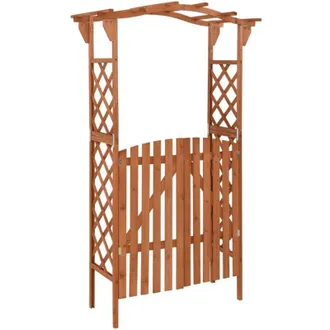 vidaXL Pergola avec portail 116x40x204 cm Bois de sapin massif Vidaxl