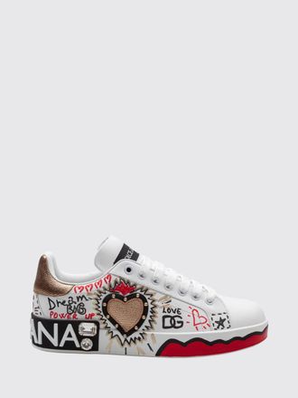 Dolce & Gabbana Baskets basses Portofino en cuir de veau avec clous et strass