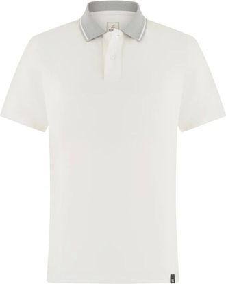 Boggi Milano Homme, Tops, Blanc, Taille: L Polo de sport haute performance en piqu&eacute; avec fil S-Caf&egrave;