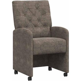 vidaXL Chaises de Salle à Manger avec Roues 2 pcs Gris foncé vidaXL