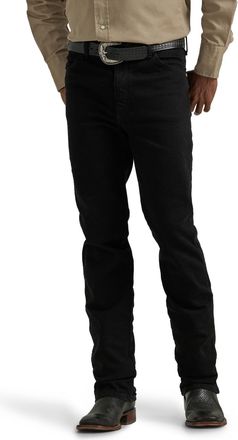 Wrangler Herren Jeans im Cowboy-Schnitt, schmale Passform, Schwarz, 36W / 32L