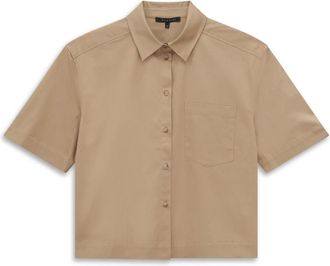 Bugatti Femme, Blouses et Chemises, Brun, Taille: 36 FR Chemisier court