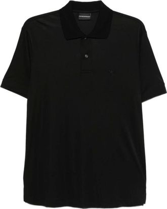 Emporio Armani Homme, Tops, Noir, Taille: L Polo en coton avec logo