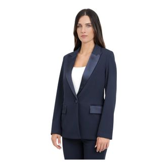 Vicolo Femme, Vestes, Bleu, Taille: 38 FR Veste Bleue &agrave; Un Bouton &Eacute;l&eacute;gante Style Classique