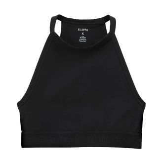 Filippa K Layered Schwarzes Top mit Hohem Kragen und Racerback - - Tops - Damen - Schwarzk - L