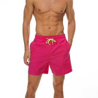 Generic Short d&eacute;t&eacute; pour homme - Short de plage pour homme - Pour la course &agrave; pied, le surf, le sport - Grande taille - Pantalon de vacances respirant, rose vi