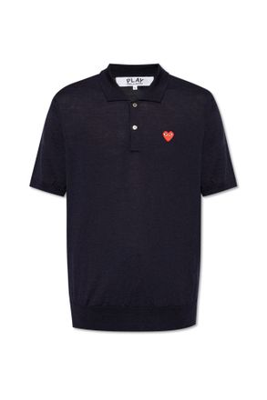 Comme Des Gar&ccedil;ons Comme Des Gar&ccedil;ons Play Wool Polo, Unisex, Navy Blue