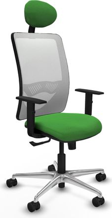 Piqueras y Crespo Schreibtischstuhl mit Rollen Zulema mit 1D-Armen, h&ouml;henverstellbarer Lendenwirbelst&uuml;tze und festem Kopfteil, ausgestattet mit 3 Positionen und Schneid