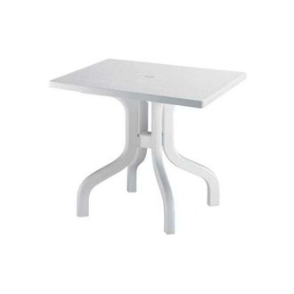 Scab Table de jardin en r&eacute;sine blanche 80x80 cm - Pliable et r&eacute;glable - R&eacute;sistante aux intemp&eacute;ries et moisissures - Mod&egrave;le Ribalto Contract - Scab