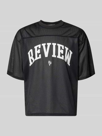 Review T-Shirt aus Mesh mit Logo-Print