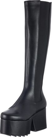 Lamoda Damen Keep Watching Knee High Boot, Black Pu, 37 EU