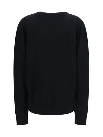 Balmain Womens V-Neck Sweater Noir Merino Wool Ovis Aries