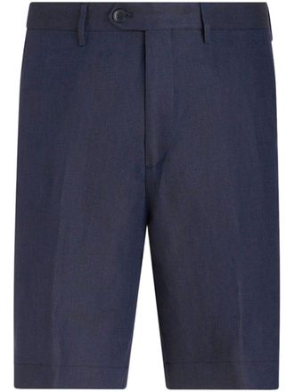 Etro bermuda en coton à plis marqués - Bleu