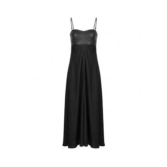 Pinko Pinko, Femme, Robes, Noir, Taille: 38 FR Robe Maxi en Satin