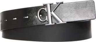 Calvin Klein Jeans MNGRM PLQ BCKL 35MM LV04G7033G Ceintures pour homme, Noir (Noir/Noir AOP/Gris Gunmetal mat), 95, Noir (noir/noir Aop/gris mat), 95 cm
