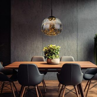 Globo Lighting suspension - FIREFLY - noir - verre - &Oslash; 30cm - LED