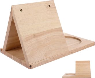 Aboofan Dreieckiger Buchst&auml;nder mit Becherhalter Kompakter Schreibtisch Buchhalter f&uuml;r B&uuml;cher und Zeitschriften Platzsparendes B&uuml;cherregal mit Stabiler Konstr