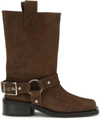 Ganni Femme, Chaussures, Brun, Taille: 39 EU Bos Taurus Lace-Up Bottes