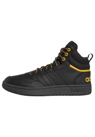adidas Herren Hoops 3.0 Mid Lifestyle Basketball Classic Fur Lining Winterized Shoes Schuhe, core Black/core Black/preloved Yellow, 45 1/3 EU