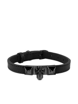 Philipp Plein Armband aus Leder - Schwarz