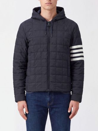Thom Browne Doudoune en nylon ripstop avec capuche et bande 4-Bar embl&eacute;matique