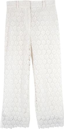 Zimmermann White Floral Crochet Trousers Size S