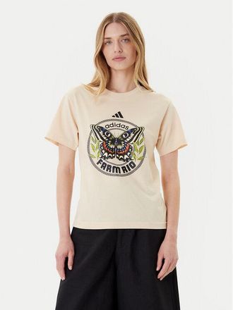 adidas T-Shirt FARM Graphic JL8614 Beige Regular Fit