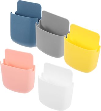 Valiclud 5 St&uuml;ck Wandmontiertes Aufbewahrungsbox aus ABS Lochfrei Kompakt f&uuml;r Wohnzimmer K&uuml;che Schlafzimmer Fernbedienung Halter Organizer