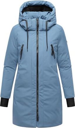 Navahoo Manteau dhiver tendance pour femme - Parka chaude avec capuche (amovible) et bretelles de sac &agrave; dos &agrave; lint&eacute;rieur - 14 S-6XL, Vieux bleu, M