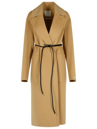 Sportmax SportMax Abate Camel Virgin Wool Robe Coat