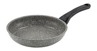 Barazzoni monolitica Aluminium Bratpfanne Steinoptik mit marmotech beschichtet, und Boden Induktionsboden Aluminium/Stahl, Ø 20 cm, Made in Italy, Grau