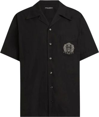 Dolce & Gabbana Homme, Chemises, Noir, Taille: M Hawaii Cotton Shirt