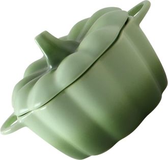 Pretyzoom 1pc Gradient K&uuml;rbis Form Dessert Sch&uuml;ssel Mit Deckel Keramik Obst Sch&uuml;ssel F&uuml;r Suppe Geschirr