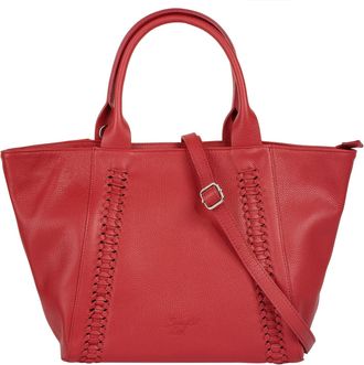 Samantha Look Shopper Echt Leder Damen | Made in Italy | Flechtmuster Handtasche | ger&auml;umige Schultertasche mit Smartphonefach | 021926