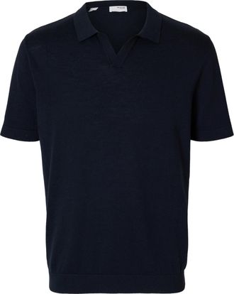 Selected Herren Slhmattis Ss Knit Sun Open Polo Noos, Sky Captain, L EU