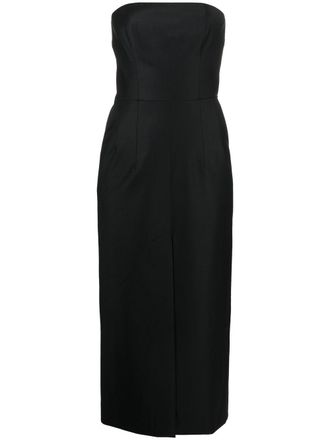 Matériel robe mi-longue à coupe cintrée - Noir