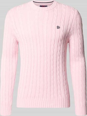 Superdry Slim Fit Strickpullover mit Zopfmuster