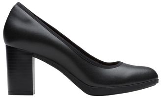 Clarks Bayla Carly Damen Leder Schwarz, 38.5 EU, Schwarzes Leder, 39 EU