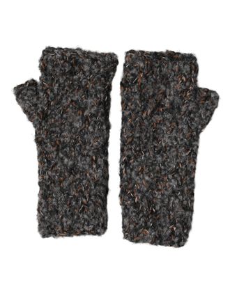 Dolce & Gabbana Gray Virgin Wool Knitted Fingerless Men Gloves Pa+wp+ws+wv