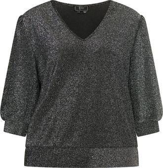 Faina Glitzer-Shirt Damen silberschwarz