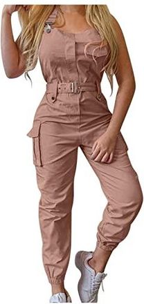 Generic Combinaison d&eacute;t&eacute; habill&eacute;e sans manches &agrave; bretelles pour femme, combinaison vert militaire, combinaison pour femme, combinaison &agrave; bretelles, combinaiso
