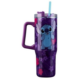 Disney Stitch Mug Isotherme avec Poignée 940ml, Double Paroi Gobelet Isotherme avec Paille et Couvercle, Froide 17H, Chaude 8H, Glace 45H