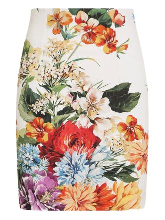 Dolce & Gabbana robe courte à fleurs - Blanc