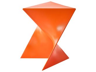 Beliani Beistelltisch Kunststoff dreieckig Pastell orange Pecos