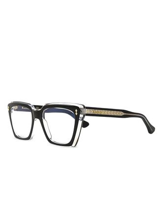 K&agrave;dor Eckige Brille mit Musterdetail - Schwarz